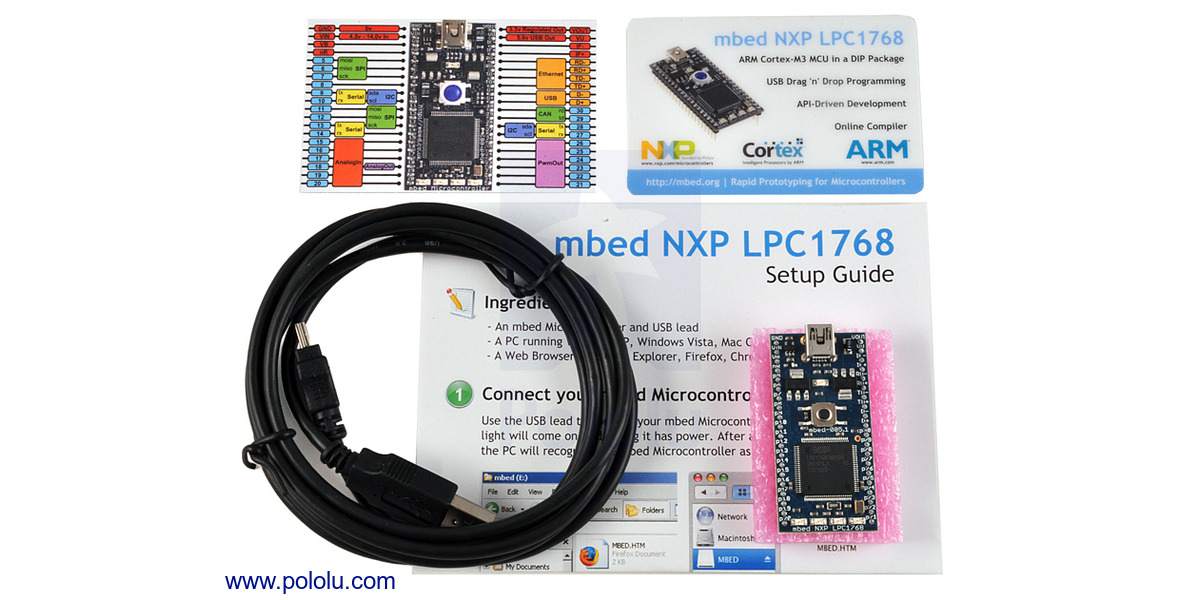 Pololu - ARM mbed NXP LPC1768 development board with included USB cable ...