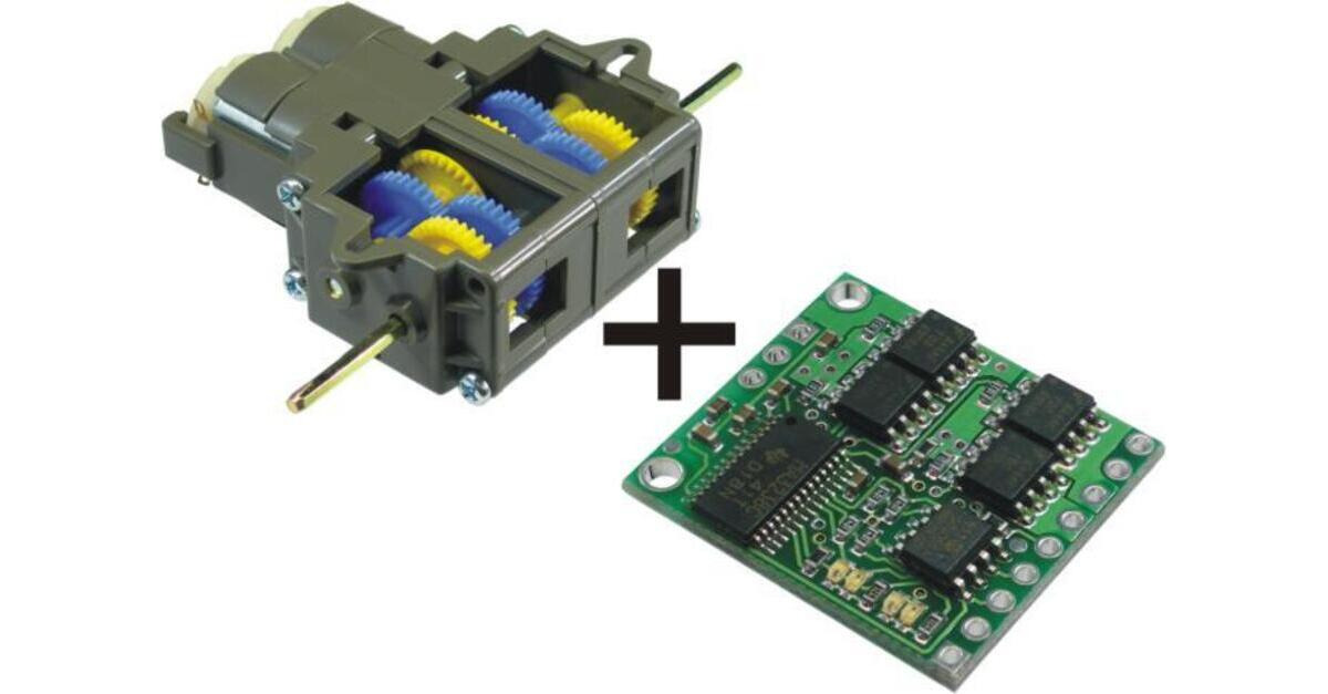 Pololu - Low-Voltage Dual Serial Motor Controller + Tamiya Double ...