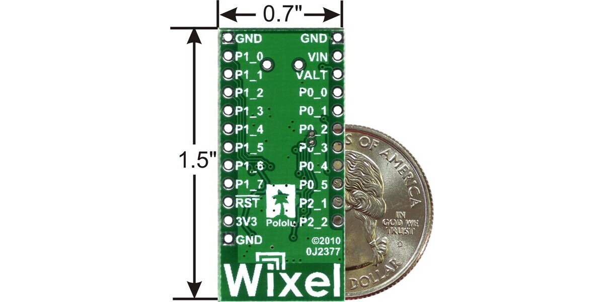 Pololu - Wixel programmable USB wireless module, bottom view with US ...