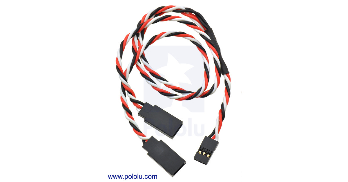 Pololu - Twisted Servo Y Splitter Cable 12" Female - 2x Male