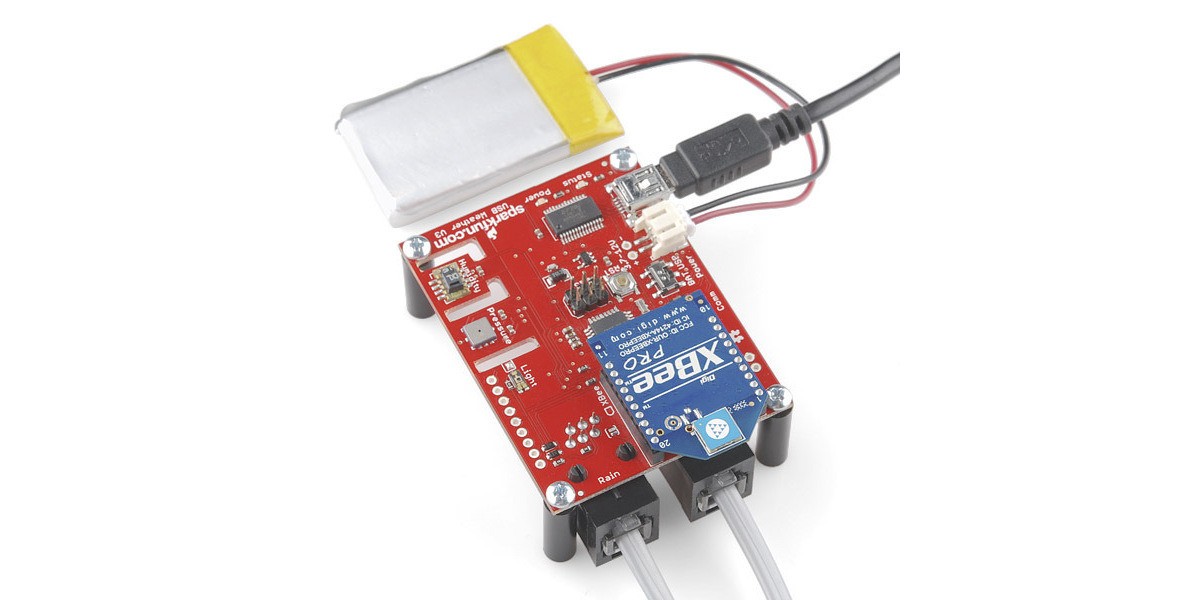 Pololu - USB Weather Board with XBeee, battery, standoffs, and other ...