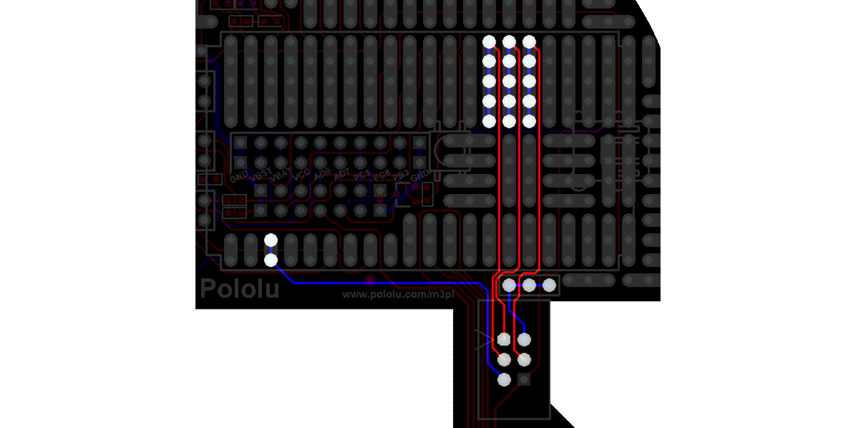 Pololu - m3pi connections between the mbed and the AVRISP header.