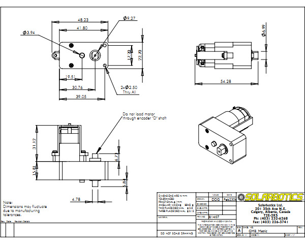 Solarbotics GM8 143:1 Gear Motor Offset Output | Buy in Australia ...