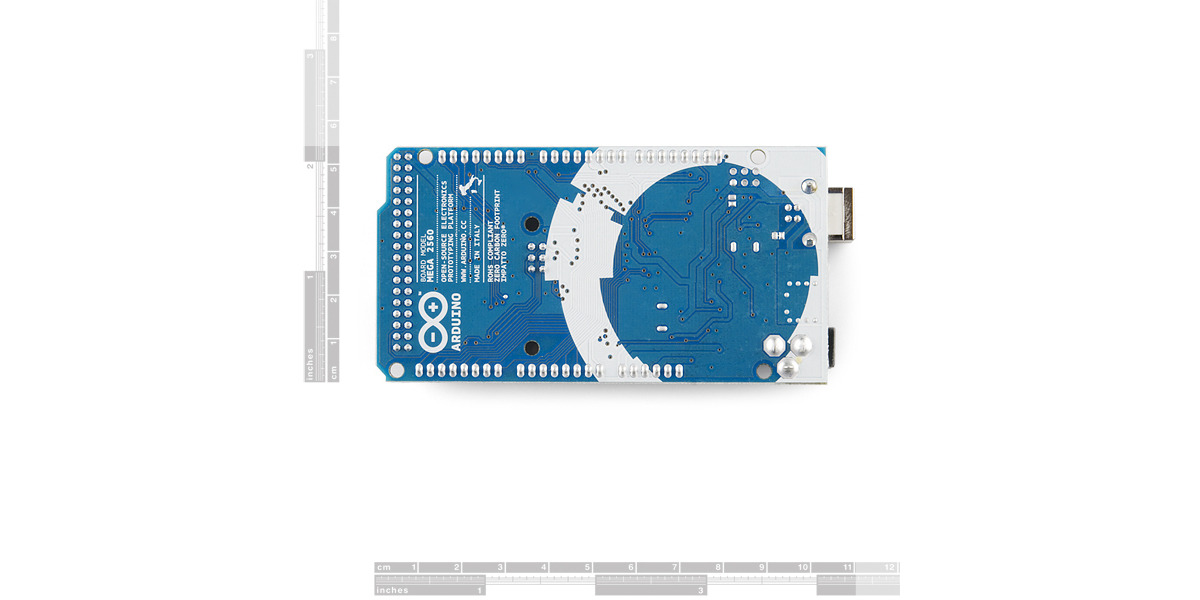 Pololu - Arduino Mega 2560, bottom view.