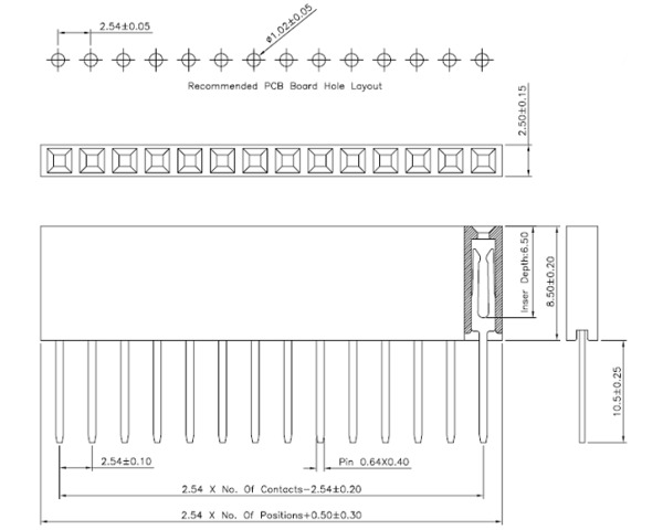 Pololu - Stackable 0.100" Female Header Set for Arduino Shields