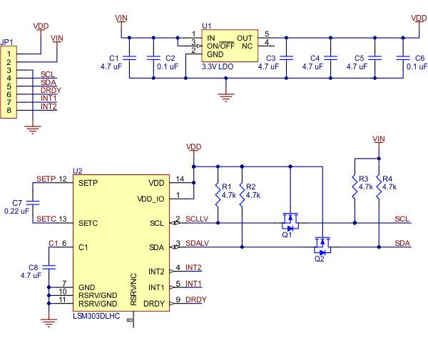 Pololu - LSM303DLHC 3D Compass and Accelerometer Carrier with Voltage ...