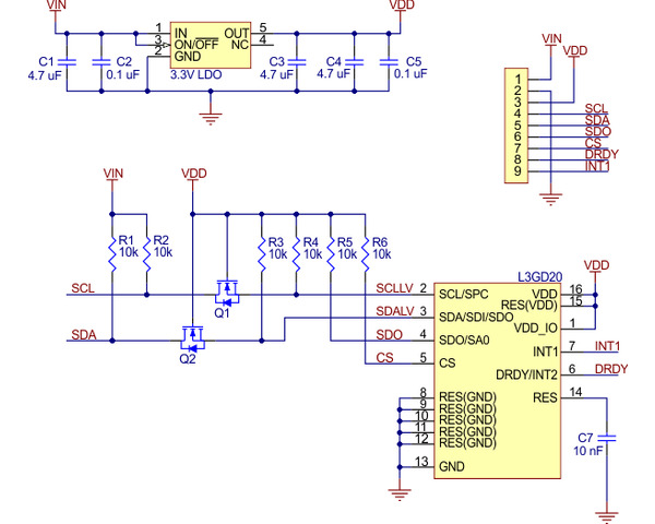 Pololu - L3GD20 3-Axis Gyro Carrier with Voltage Regulator