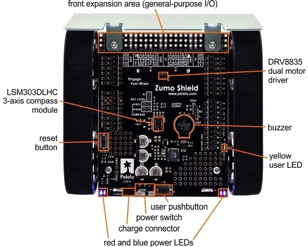 Pololu - Zumo Robot for Arduino (Assembled with 75:1 HP Motors)