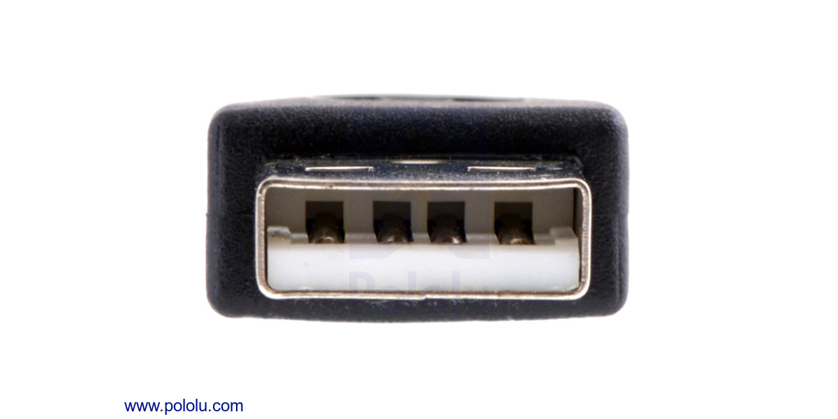 Pololu - USB A male connector on the USB adapter A to mini-B.