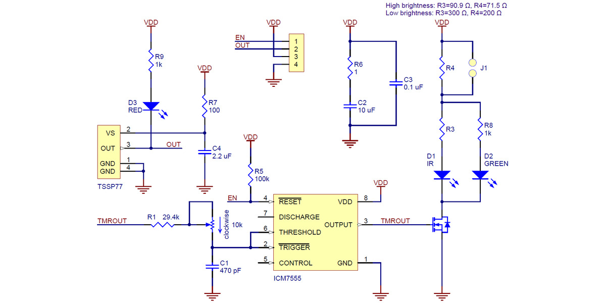 Pololu - Schematic diagram for the Pololu 38 kHz IR proximity sensor ...