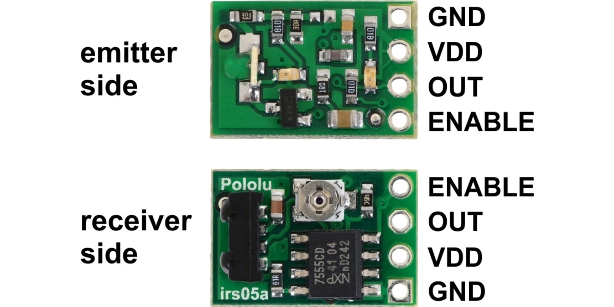 Pololu 38 kHz IR proximity sensor (original irs05a version) receiver ...