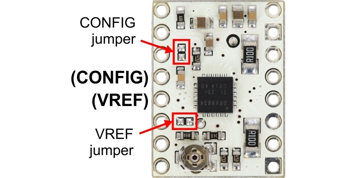Pololu - Jumpers for enabling optional CONFIG and VREF pins on the ...