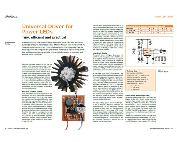 Pololu - Free Elektor magazine April 2013