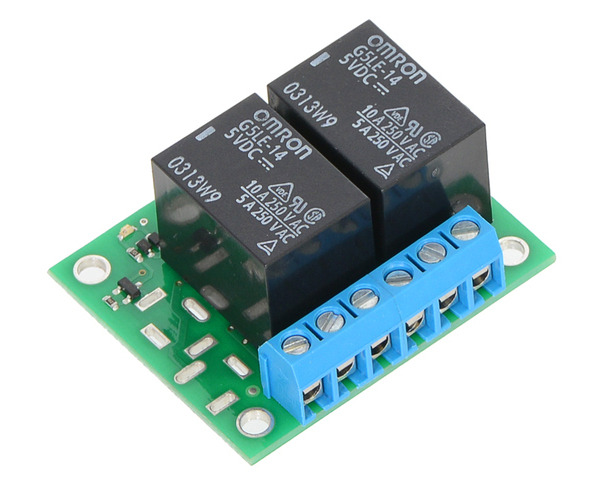 Pololu Basic 2-Channel SPDT Relay Carrier with 5VDC Relays, Terminal ...