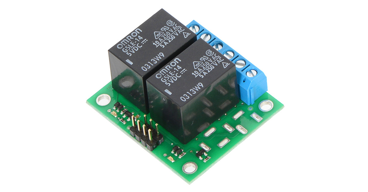 Pololu Basic 2-Channel SPDT Relay Carrier with 5VDC Relays, Terminal ...