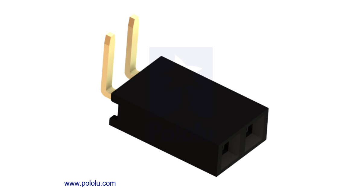 Pololu - 0.100" (2.54 mm) Female Header: 1x2-Pin, Right-Angle