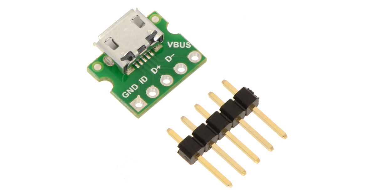 Pololu - USB Micro-B Connector Breakout Board (usb04b)