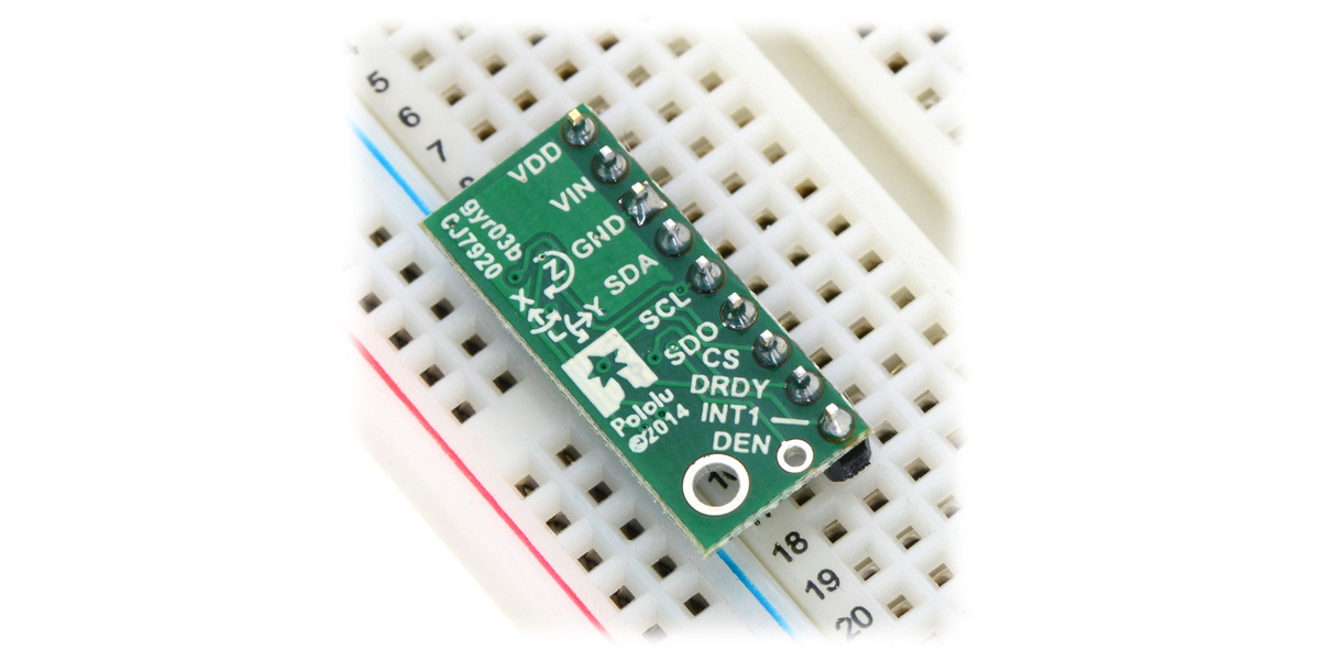 Pololu - L3GD20H 3-axis gyro carrier with voltage regulator in a ...