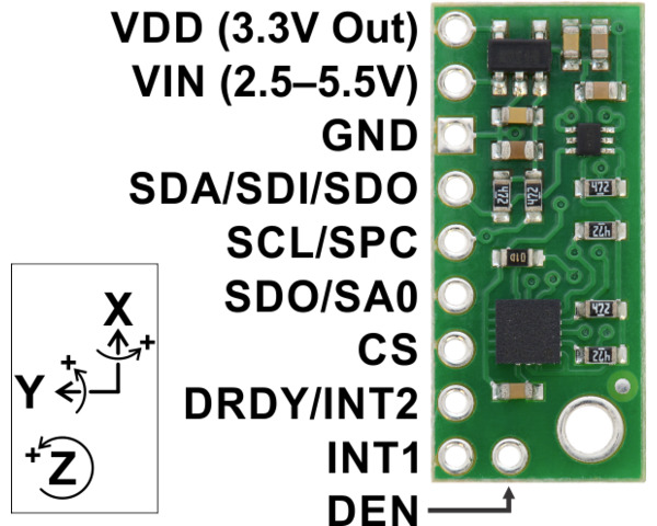 L3GD20H 3-Axis Gyro Carrier with Voltage Regulator | Buy in Australia ...