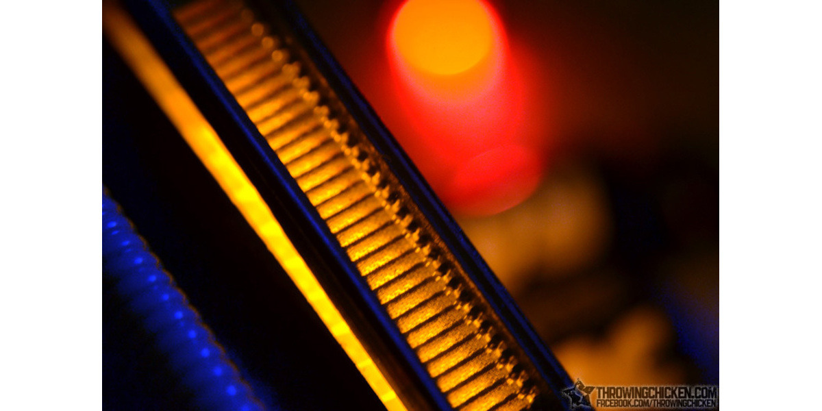 Pololu - Close-up of power level indicator replica with LEDs powered on.