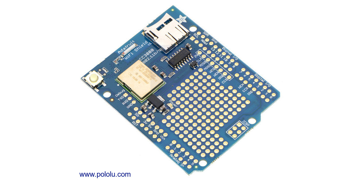Pololu - Adafruit CC3000 Wi-Fi Shield for Arduino with Onboard Ceramic Antenna