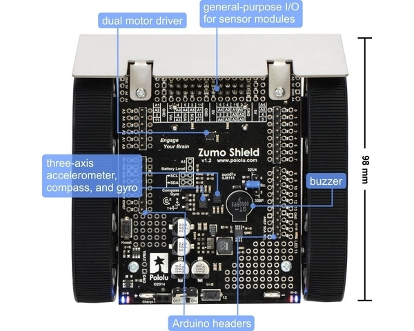 Pololu - Zumo Robot for Arduino (Assembled with 75:1 HP Motors)