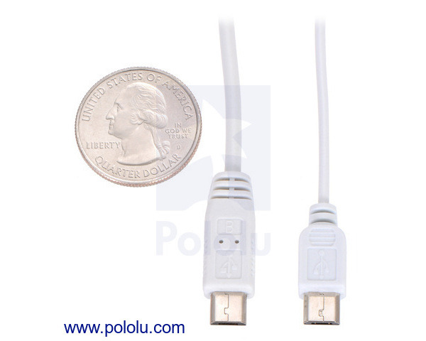 Pololu - Thin (2mm) USB Cable A to Micro-B, 6 ft, Low/Full-Speed Only