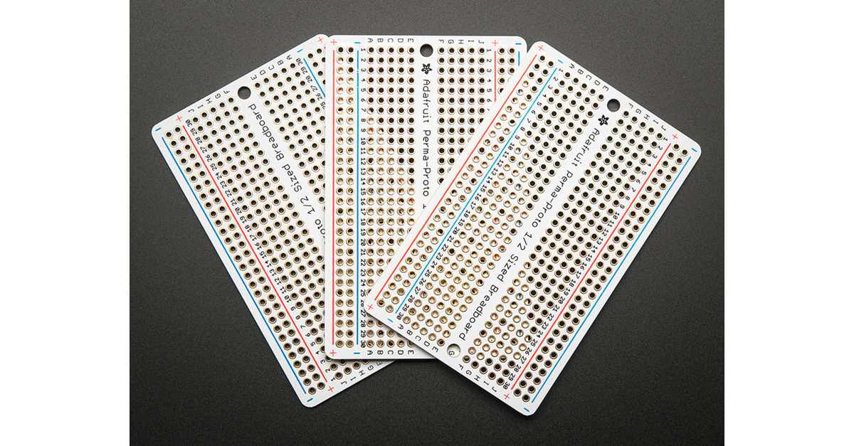 Pololu - Adafruit Perma-Proto Half-Sized Breadboard PCB (3-Pack)