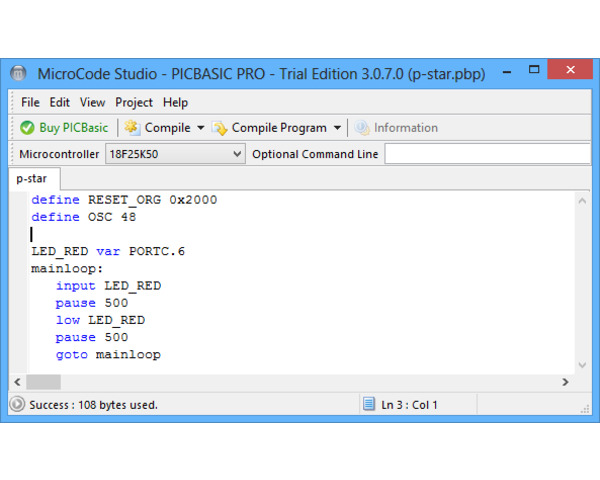 Pololu - 11. Compiling a program with PICBASIC PRO