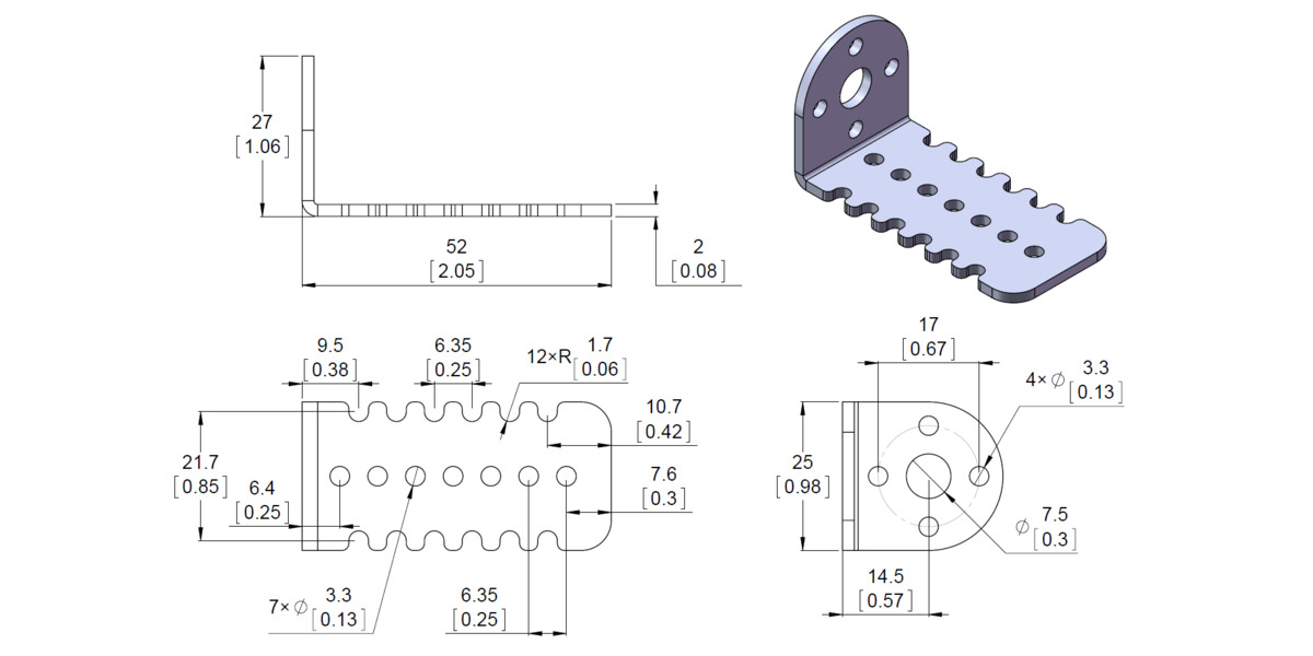 Pololu - Dimension diagram for the #2676 Pololu 25D mm Metal Gearmotor ...