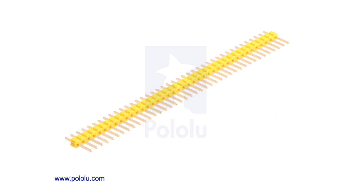 Pololu - 0.100" (2.54 mm) Breakaway Male Header: 1×40-Pin, Straight, Yellow
