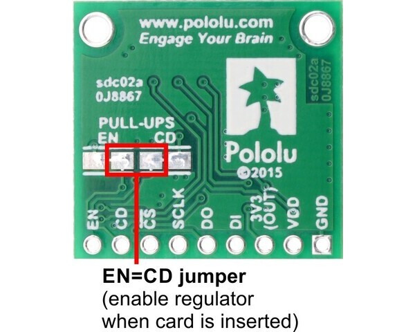 Pololu - Breakout Board for microSD Card with 3.3V Regulator and Level ...