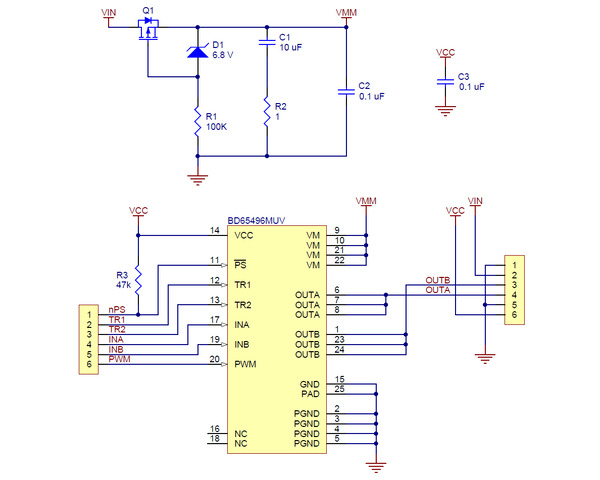 Pololu - BD65496MUV Single Brushed DC Motor Driver Carrier