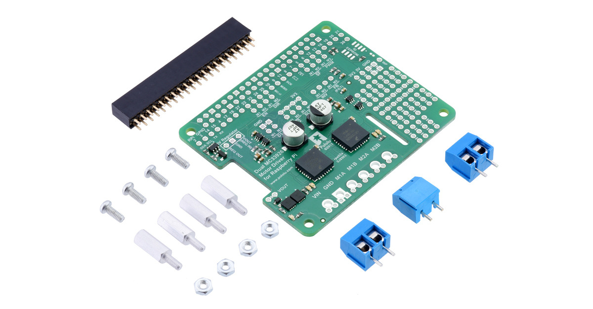 Pololu Dual MC33926 Motor Driver for Raspberry Pi (Partial Kit)