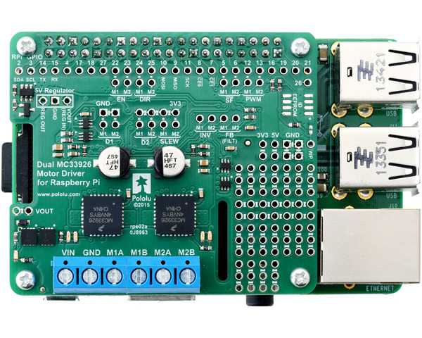 Pololu Dual MC33926 Motor Driver for Raspberry Pi (Assembled)