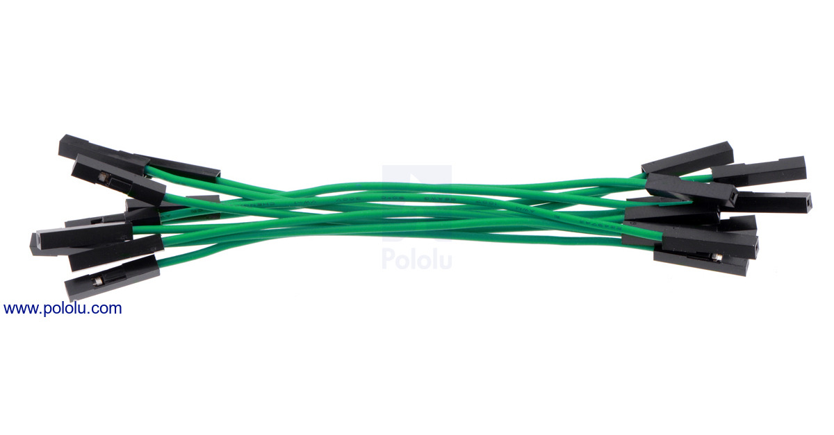 Pololu - Premium Jumper Wire 10-Pack F-F 3" Green
