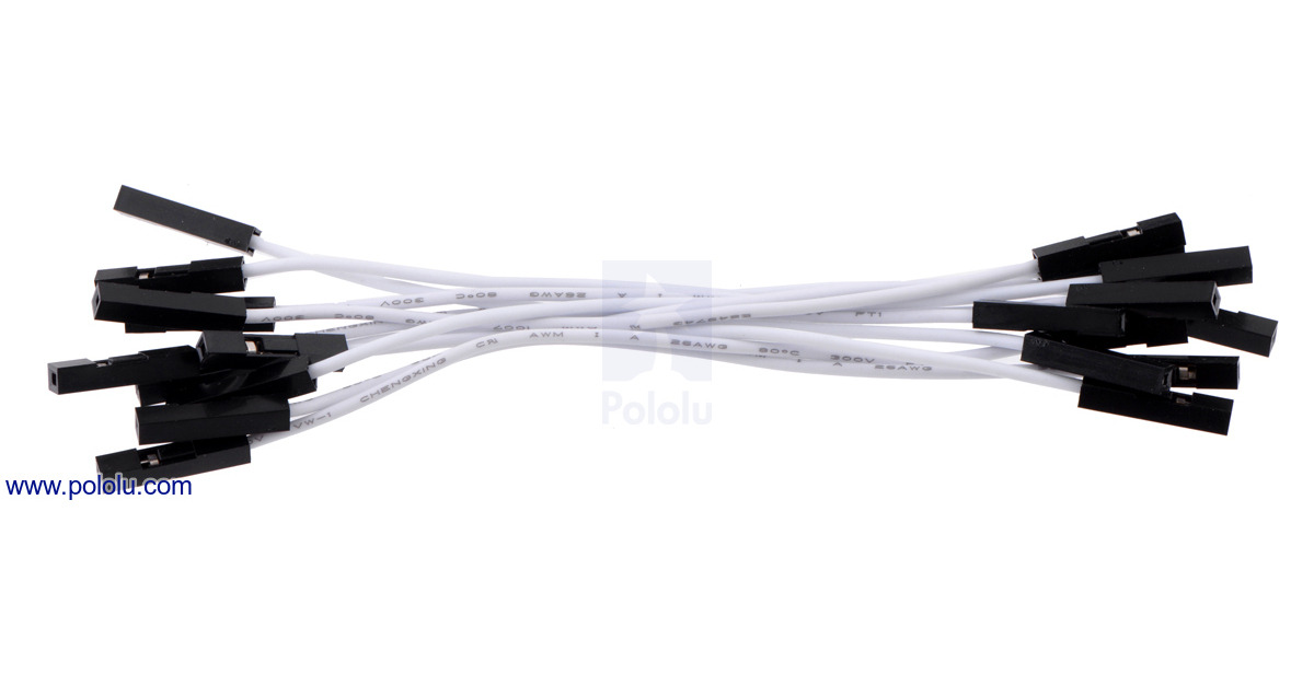 Pololu - Premium Jumper Wire 10-Pack F-F 3" White