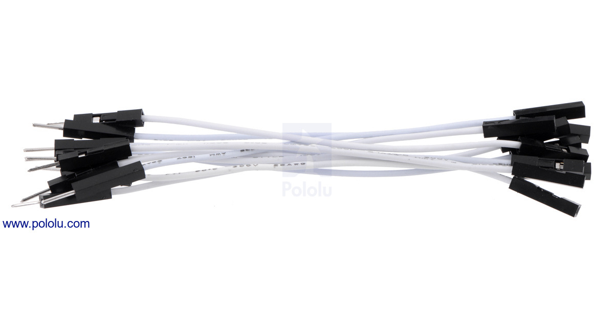 Pololu - Premium Jumper Wire 10-Pack M-F 3" White