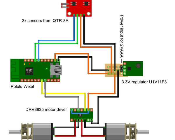 Pololu - Paul's Wixel-based line following robot: Two Point Four