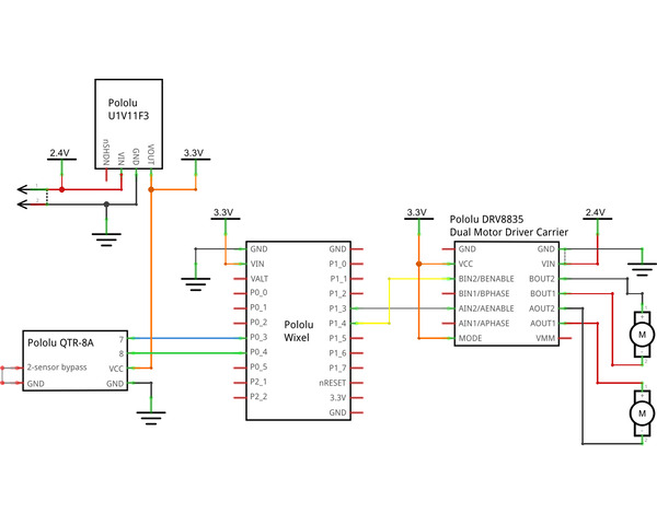 Pololu - Paul's Wixel-based line following robot: Two Point Four