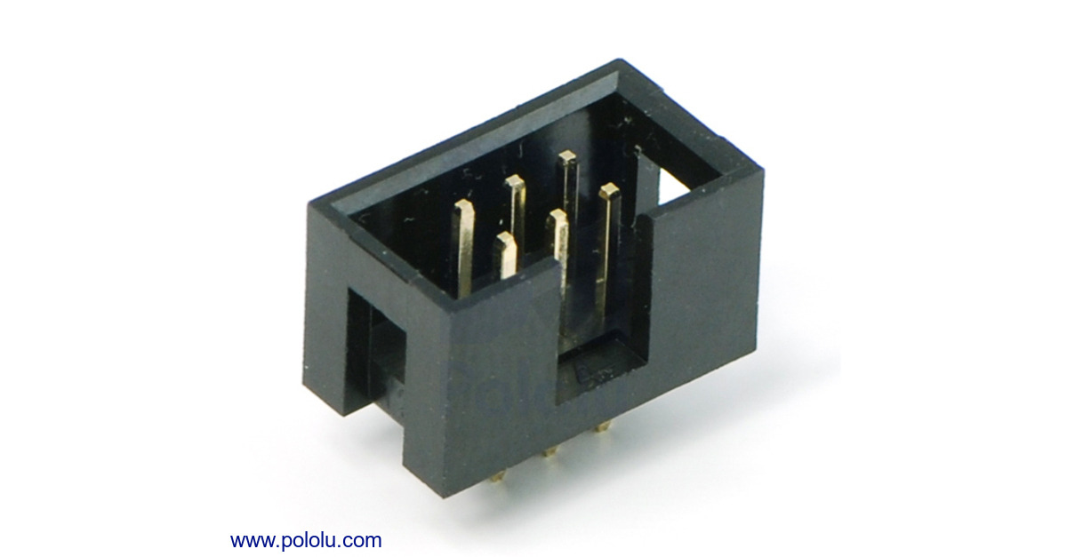 Pololu - Shrouded Box Header: 2×3-Pin, 0.100" (2.54 mm) Male
