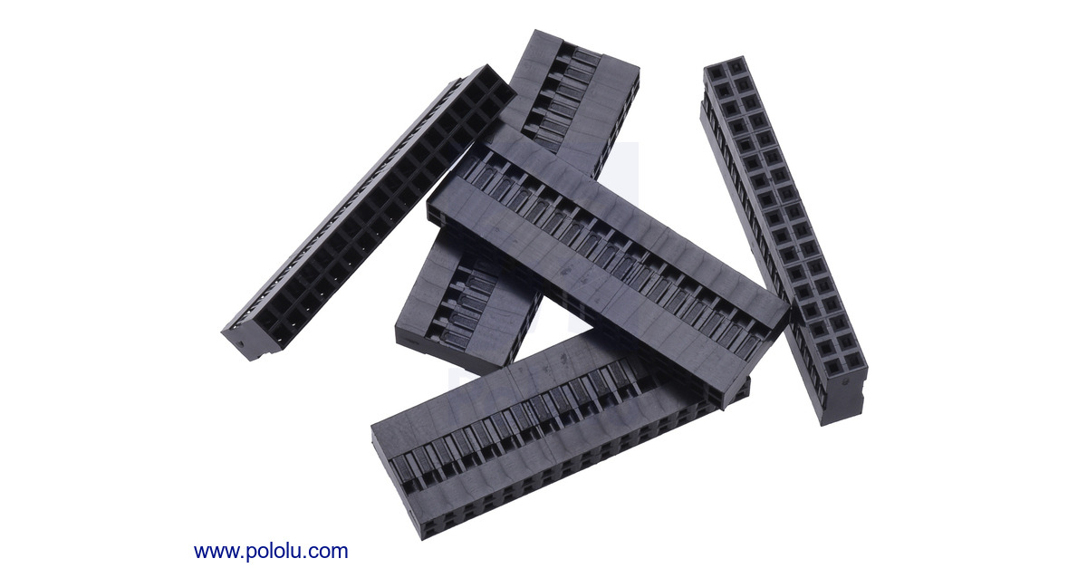 Pololu - 0.1" (2.54mm) Crimp Connector Housing: 2x17-Pin 5-Pack