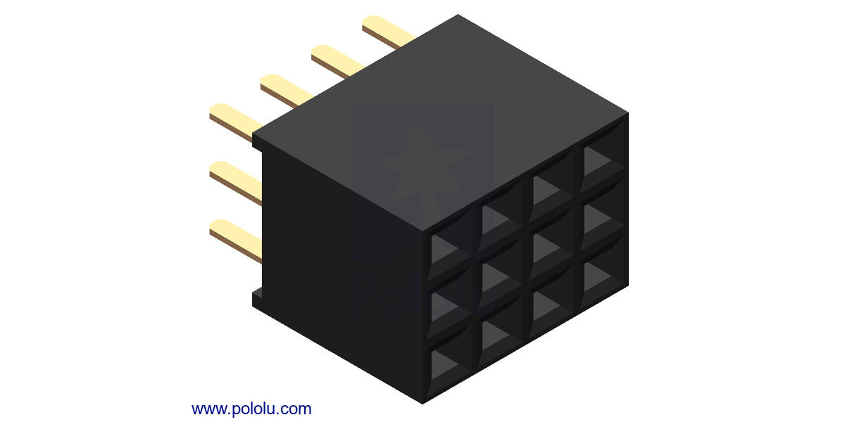 Pololu - 0.100" (2.54 mm) Female Header: 3x4-Pin, Straight