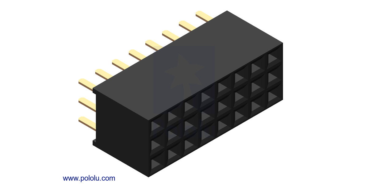 Pololu - 0.100" (2.54 mm) Female Header: 3x8-Pin, Straight