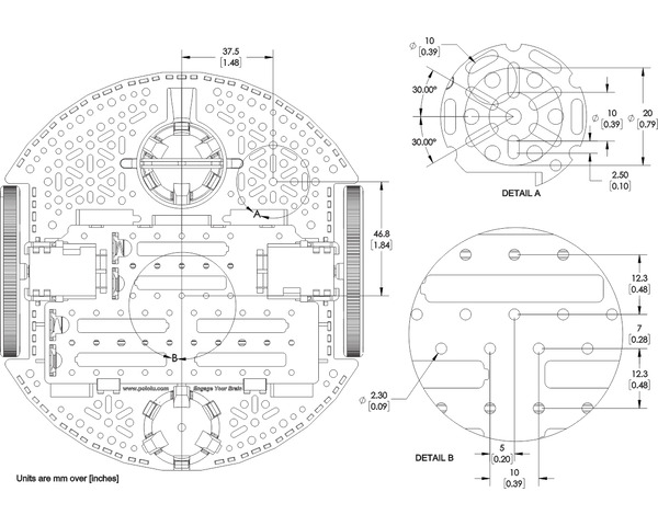 Pololu - 6. Dimensions and mounting holes