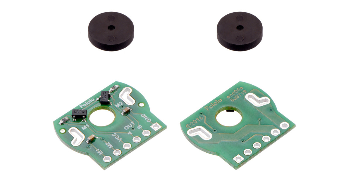 Pololu - Magnetic Encoder Pair Kit for Mini Plastic Gearmotors, 12 CPR ...