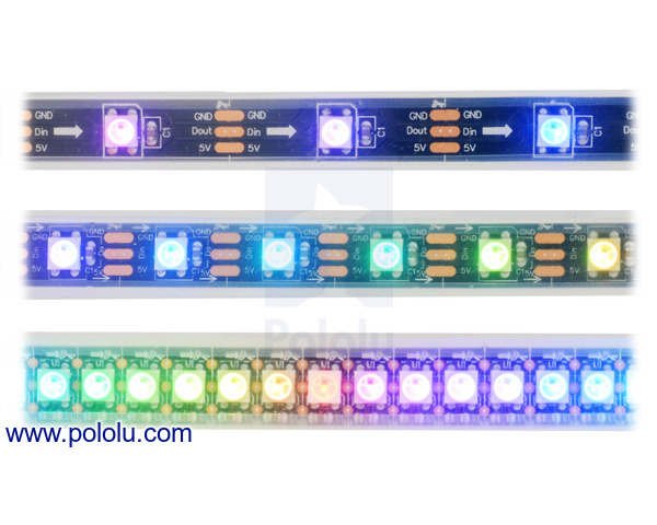 Pololu - Addressable RGB 60-LED Strip, 5V, 1m (SK6812)