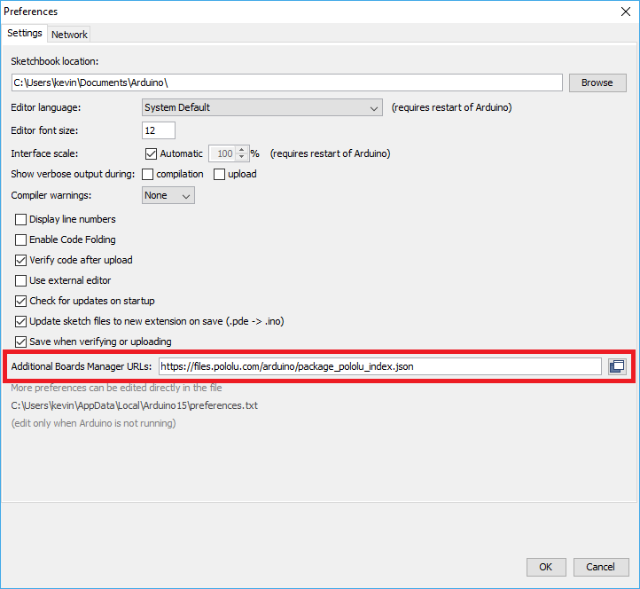 Pololu - 6.2. Programming using the Arduino IDE