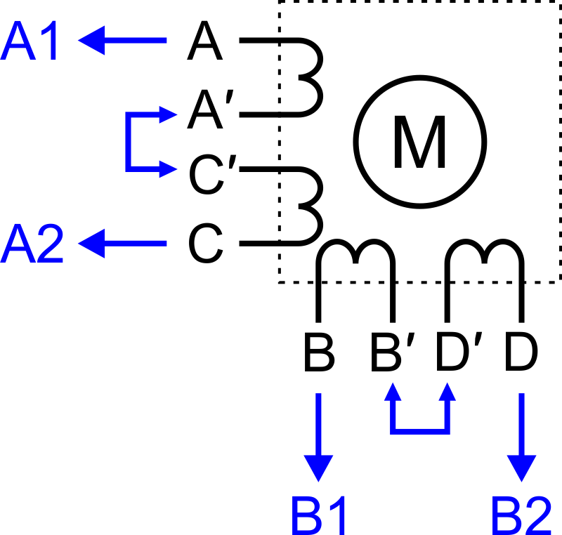 Pololu - 4.2. Connecting the stepper motor and power supply