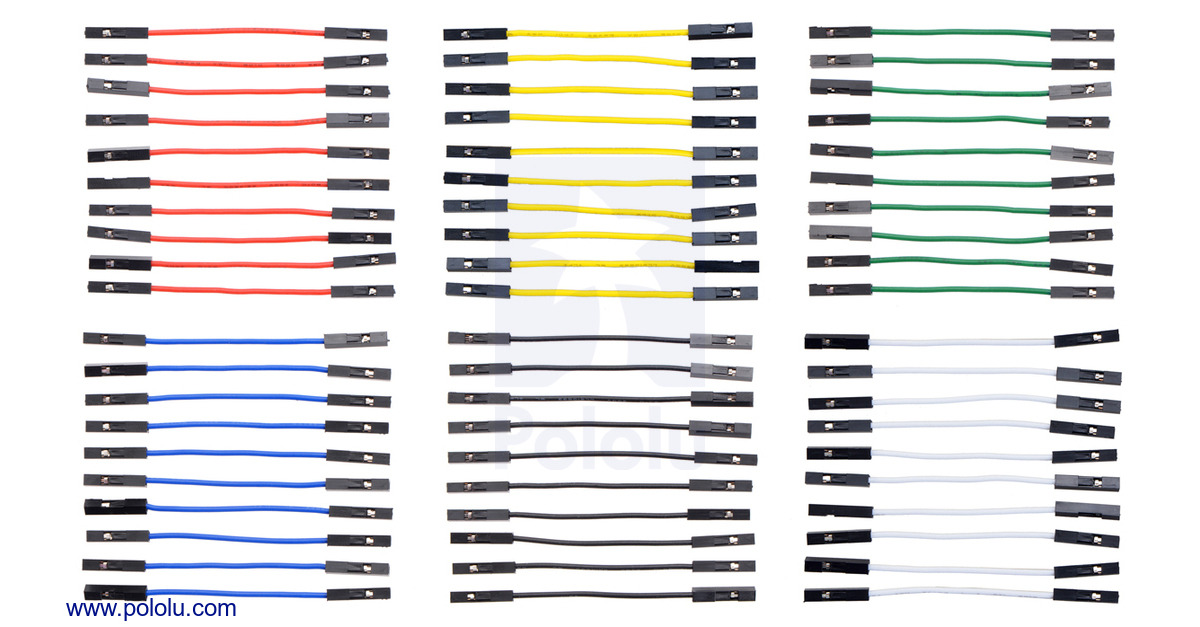 Pololu - Premium Jumper Wire 60-Piece 6-Color Assortment F-F 2"